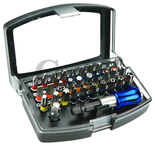 Embouts de vissage avec code couleur | 1/4 | 25 mm | Coffret 32 pcs