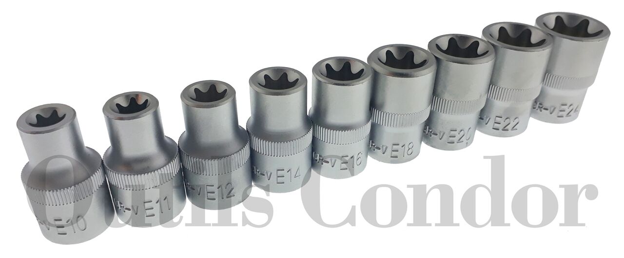 Douilles Torx femelles | 1/2 | E10 - E24 | 9 pcs