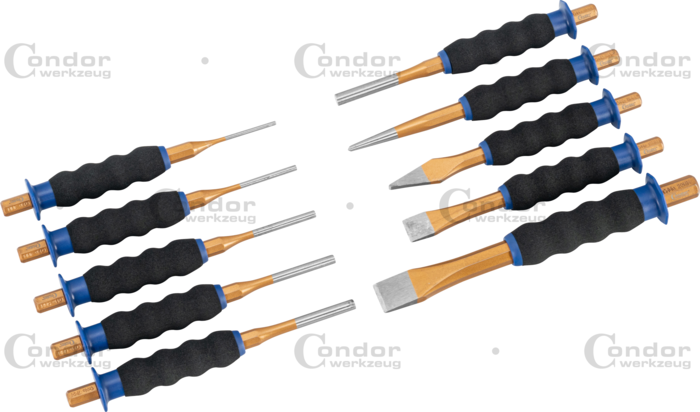 Poinçons et burins | Poignée Softgrip | 10 pcs