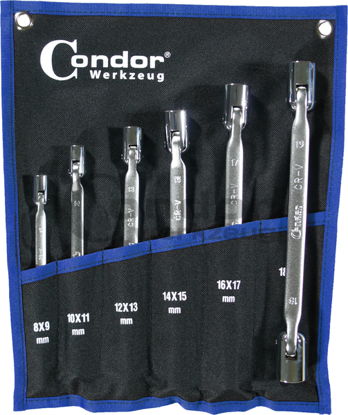 Clés double douille à cardan | Jeu de 4 ou de 6 | 6 pans 20 - 32 ou 8 ...