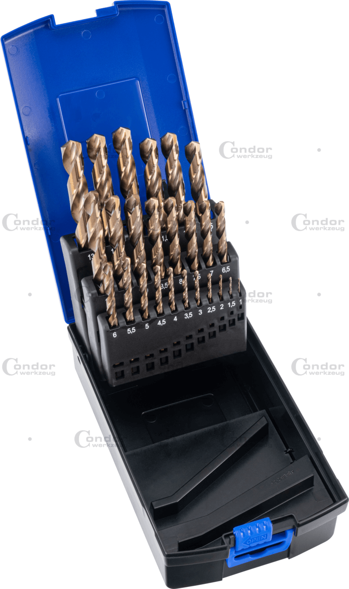 Foret hélicoïdal | 1-13 mm | Acier HSS-E Cobalt 5% | 25 pièces