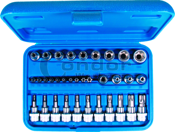 Coffret de douilles / embouts | Torx | 3/8 | 34 pcs