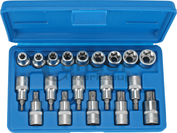 Douilles et embouts Torx mâle + femelle | 1/2 | Standard et Inviolable | 19 pcs