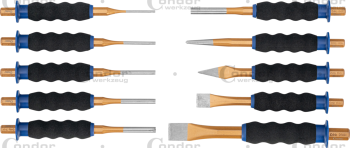 Poinçons et burins | Poignée Softgrip | 10 pcs